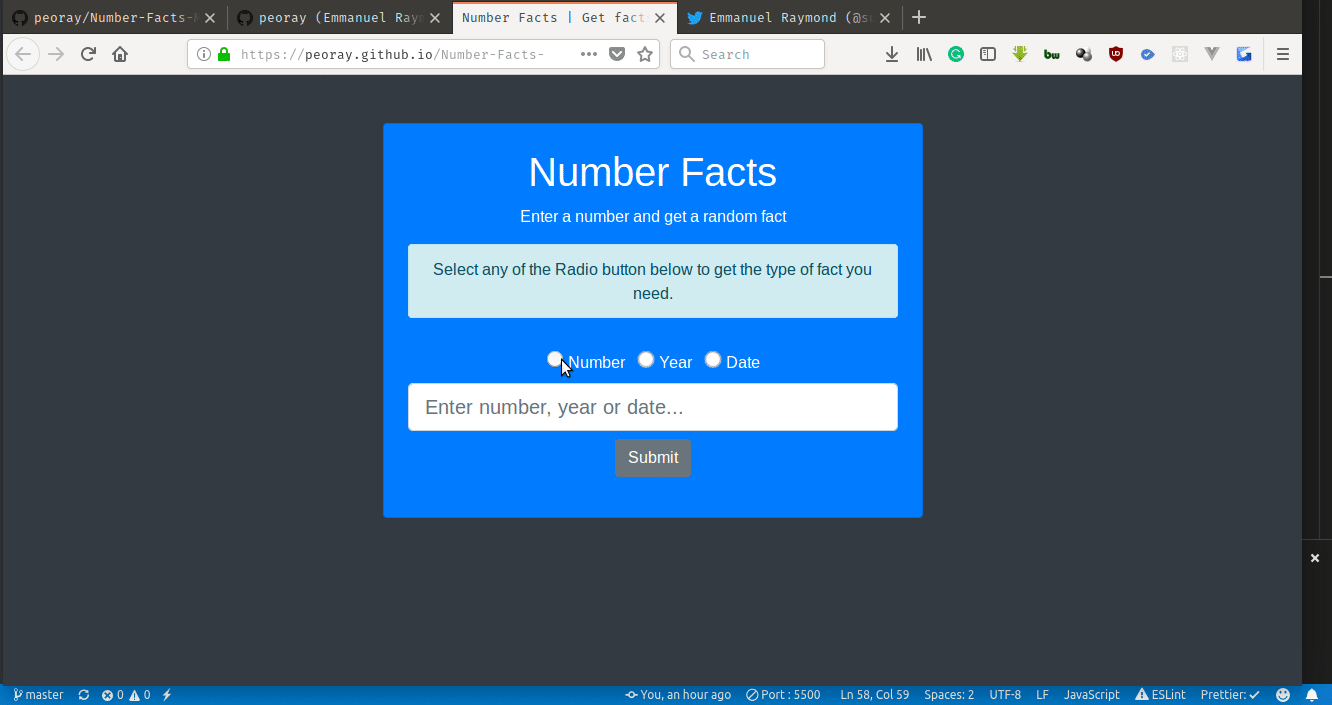 GitHub - peoray/number-facts-generator: A website where a user input ...
