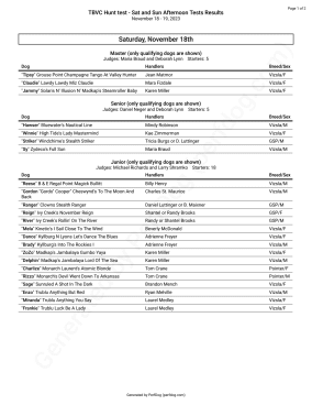PerfDog - November 2023: TBVC Hunt test - Sat and Sun Afternoon Tests