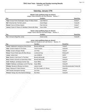 PerfDog - January 2024: TBVC Hunt Tests - Saturday and Sunday morning