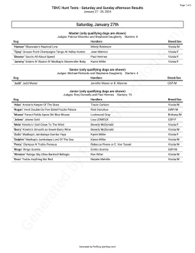 PerfDog - January 2024: TBVC Hunt Tests - Saturday and Sunday afternoon