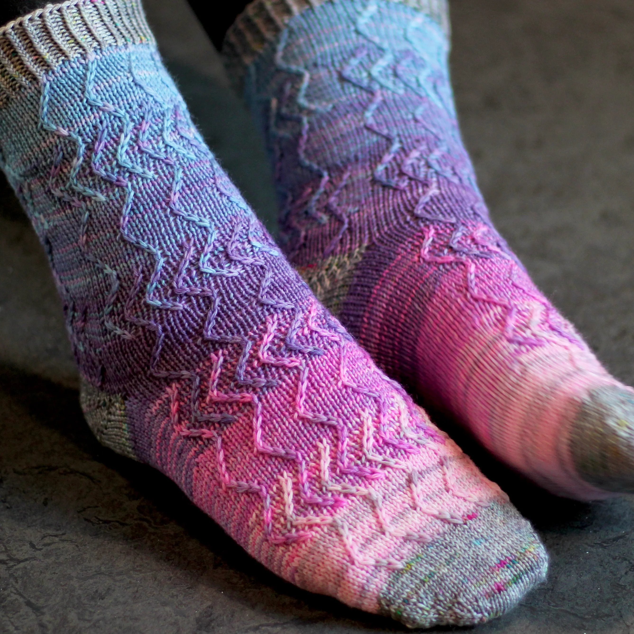Sonic Texture Socks from The Periwinkle Dragon