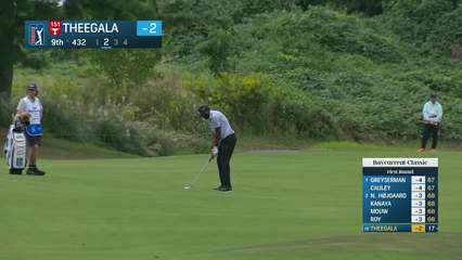 Sahith Theegala | Round 1 | 9th hole | Shot 3 | 2025 Baycurrent