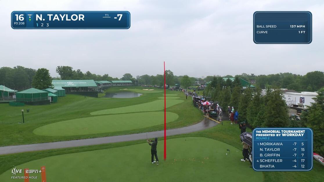 Nick Taylor | Round 2 | 16th hole | Shot 1 | 2025 the Memorial