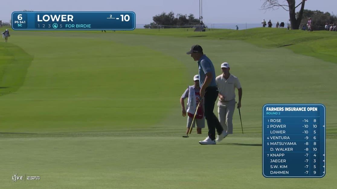 Justin Lower | Round 2 | 6th hole | Shot 4 | 2026 Farmers