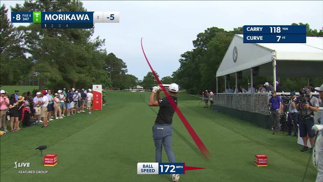 Collin Morikawa | 2024 Wells Fargo | Round 1 | 8th hole | Shot 1