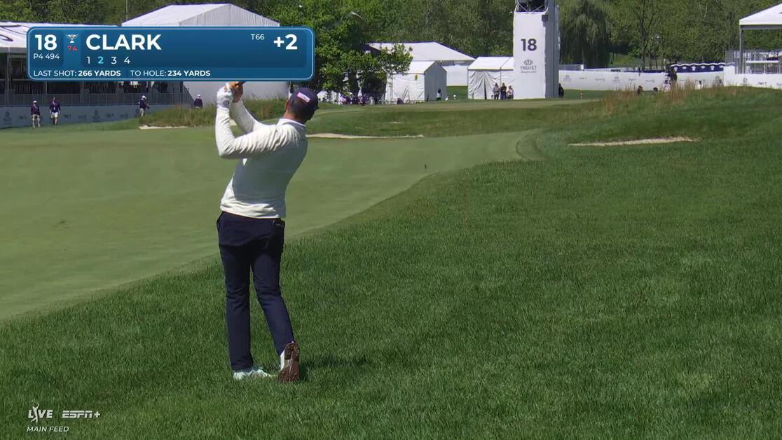 Wyndham Clark | Round 3 | 18th hole | Shot 2 | 2025 Truist Championship