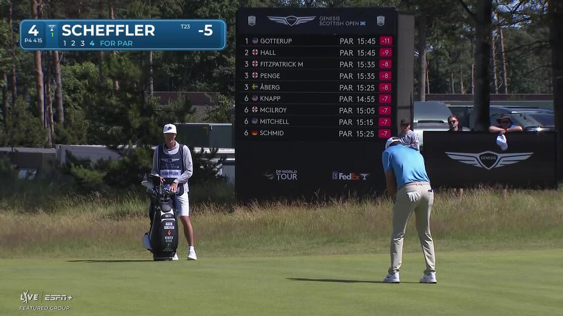 Scottie Scheffler | Round 3 | 4th hole | Shot 5 | 2025 Genesis Scottish ...