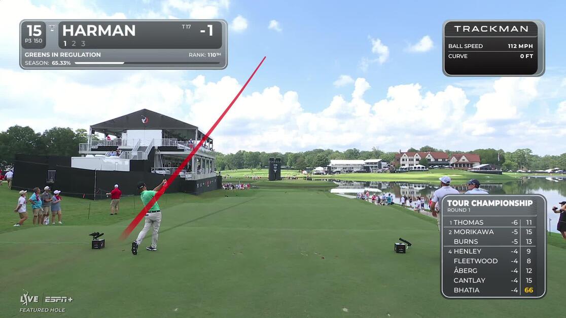Brian Harman | Round 1 | 15th hole | Shot 1 | 2025 TOUR Championship