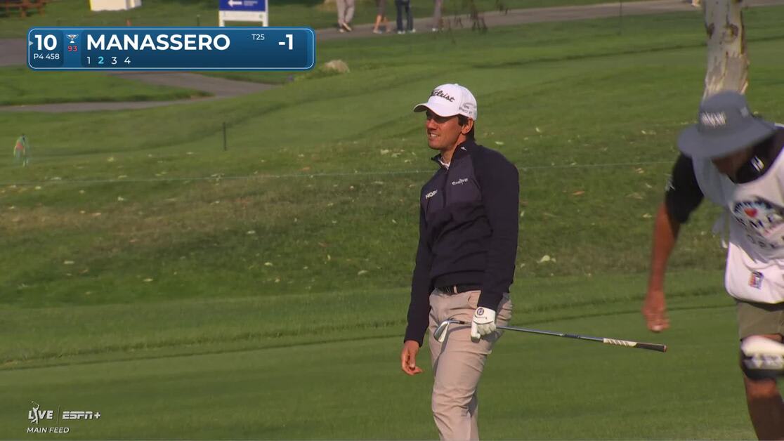 Matteo Manassero | Round 3 | 10th hole | Shot 2 | 2025 Farmers