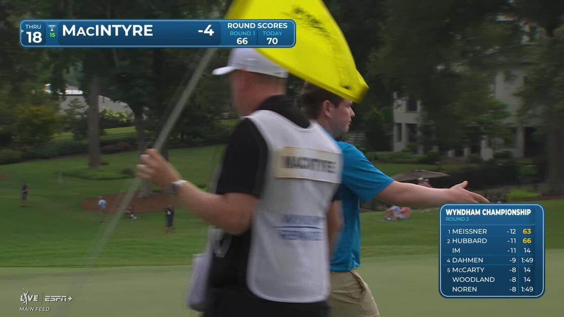 Robert MacIntyre | Round 2 | 9th hole | Shot 4 | 2025 Wyndham