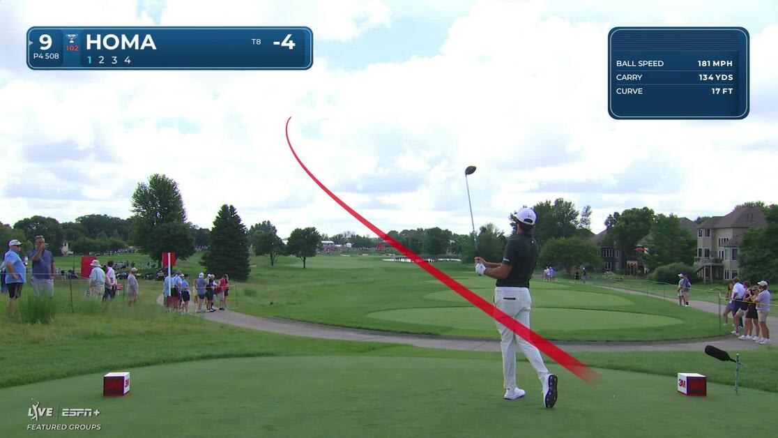 Max Homa | Round 1 | 9th hole | Shot 1 | 2025 3M Open