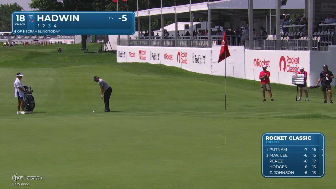 Adam Hadwin | Round 1 | 18th hole | Shot 3 | 2025 Rocket Classic
