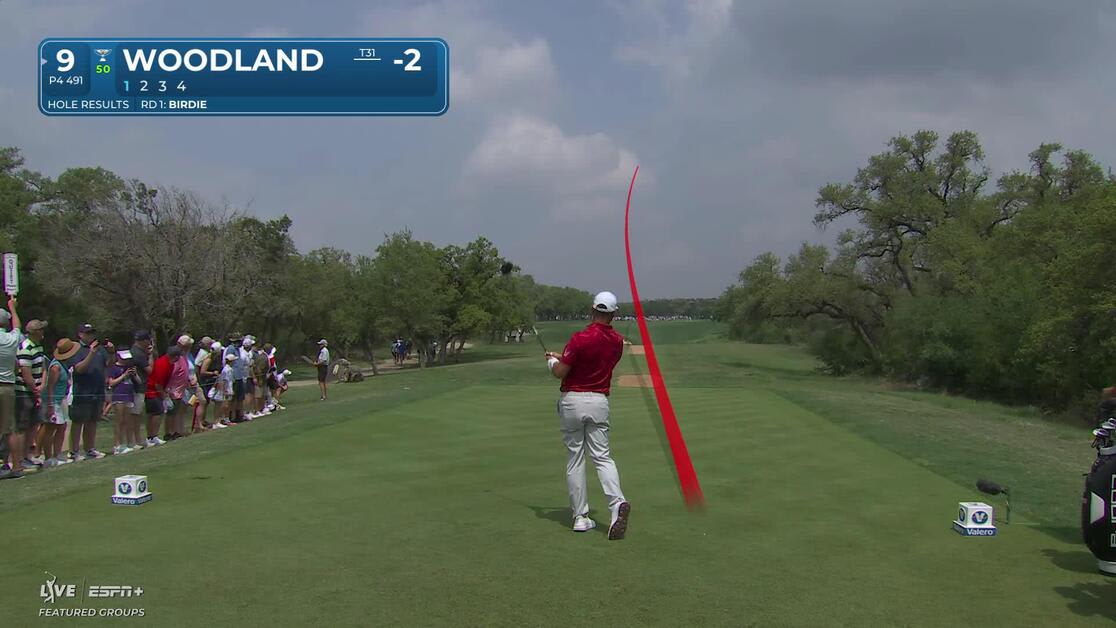Gary Woodland | Round 2 | 9th hole | Shot 1 | 2025 Valero