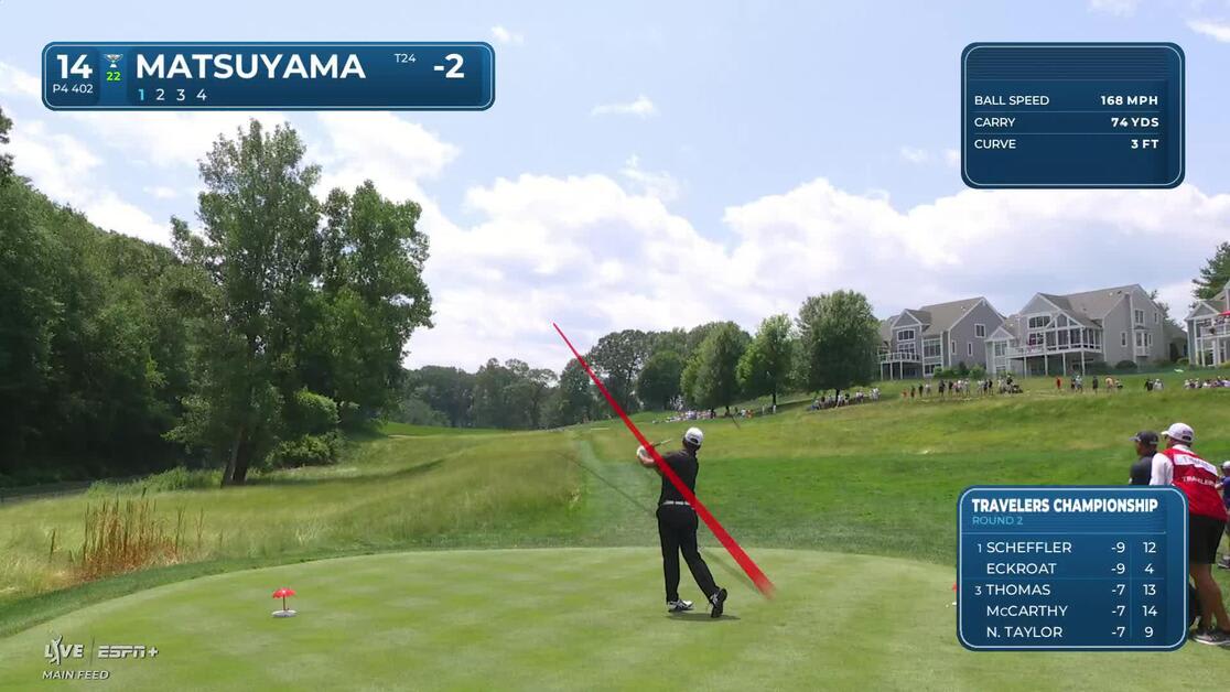 Hideki Matsuyama | Round 2 | 14th hole | Shot 1 | 2025 Travelers