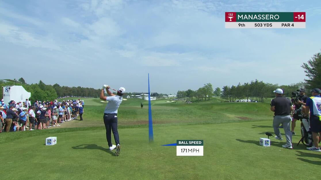 Matteo Manassero | Round 4 | 9th hole | Shot 1 | 2025 RBC Canadian