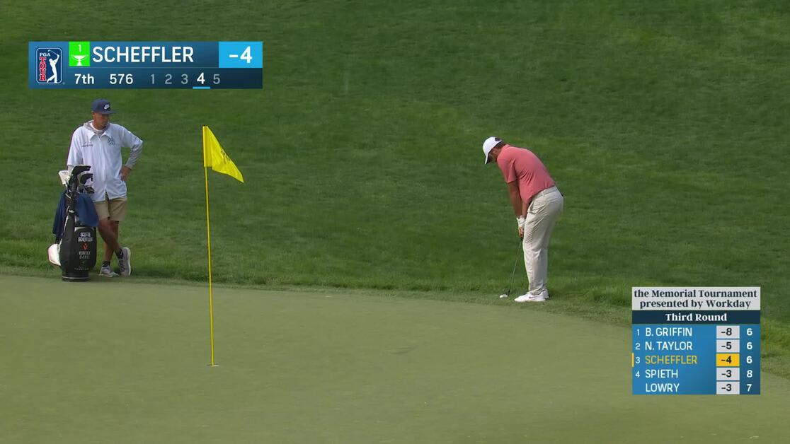 Scottie Scheffler | Round 3 | 7th hole | Shot 4 | 2025 the Memorial