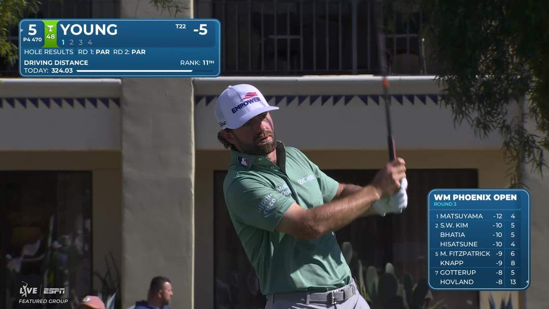 Cameron Young | Round 3 | 5th hole | Shot 1 | 2026 WM Phoenix Open