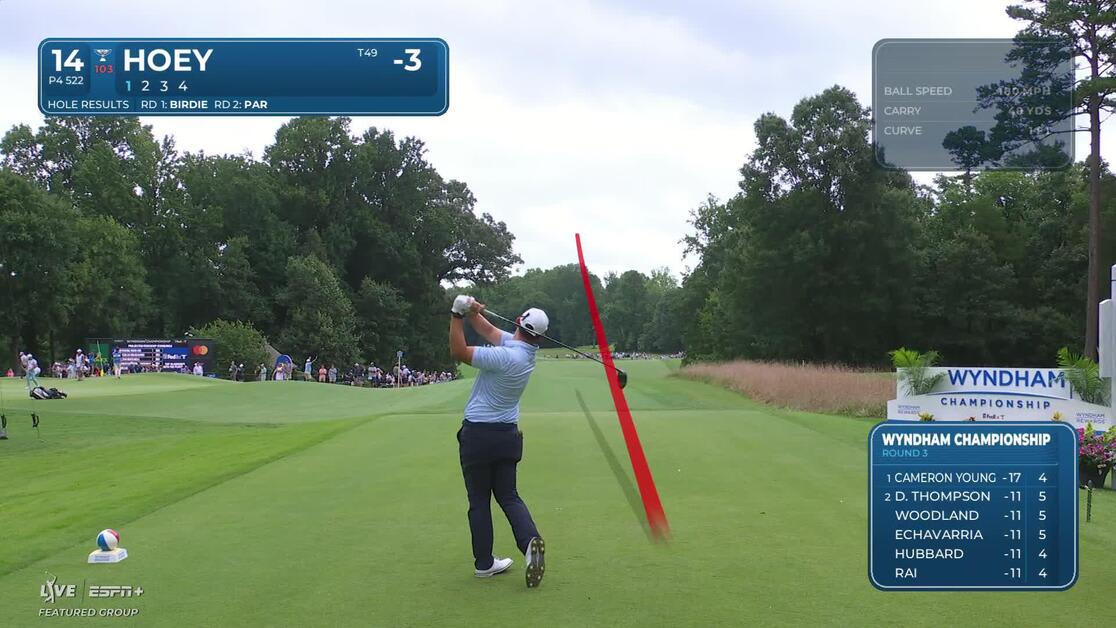 Rico Hoey | Round 3 | 14th hole | Shot 1 | 2025 Wyndham