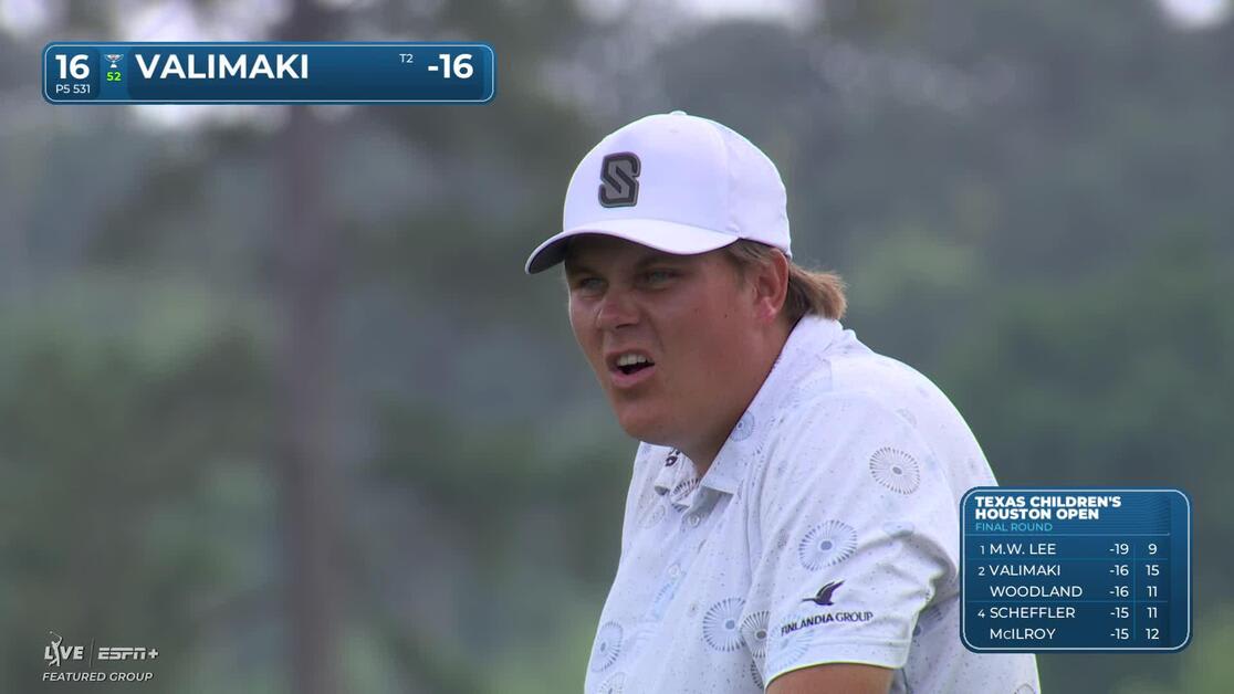 Sami Valimaki | Round 4 | 16th hole | Shot 2 | 2025 Houston Open