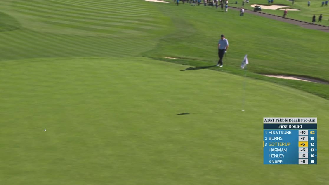 Chris Gotterup | Round 1 | 13th hole | Shot 3 | 2026 AT&T Pebble Beach