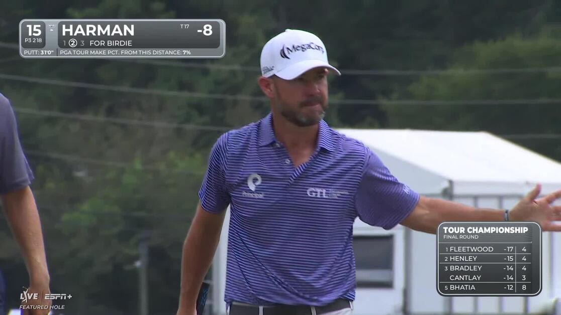 Brian Harman | Round 4 | 15th hole | Shot 2 | 2025 TOUR Championship