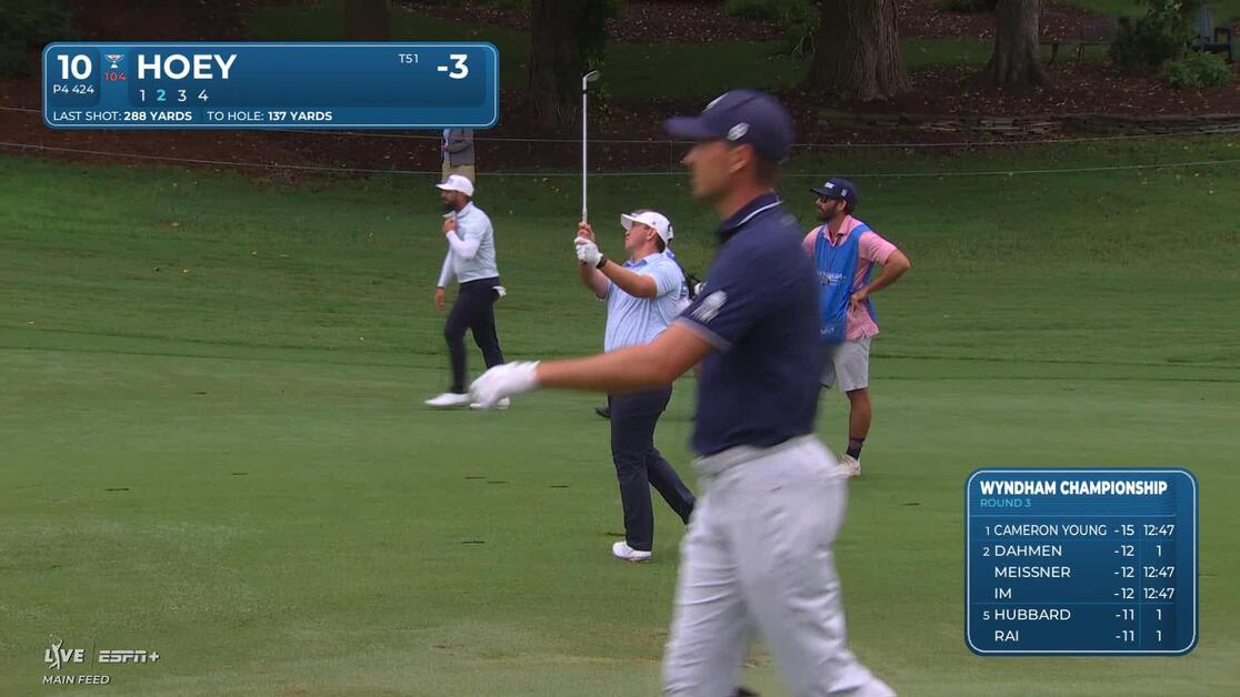 Rico Hoey | Round 3 | 10th hole | Shot 2 | 2025 Wyndham