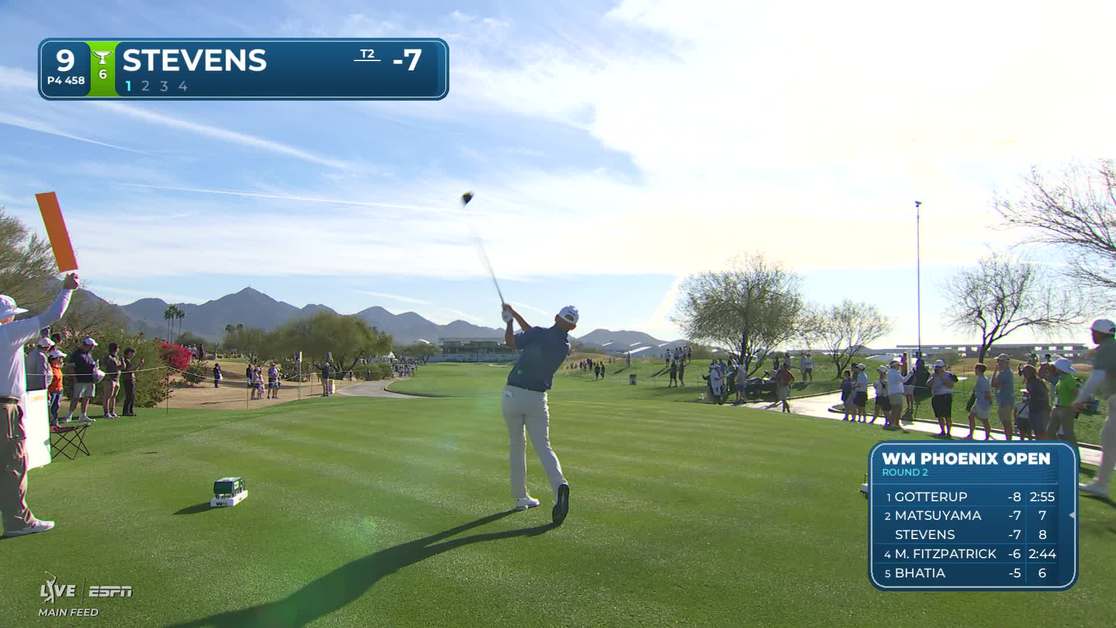 Sam Stevens | Round 2 | 9th hole | Shot 1 | 2026 WM Phoenix Open