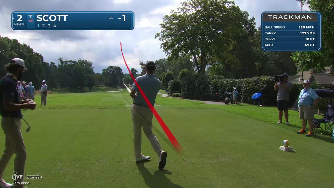 Adam Scott | Round 1 | 2nd hole | Shot 1 | 2025 Wyndham