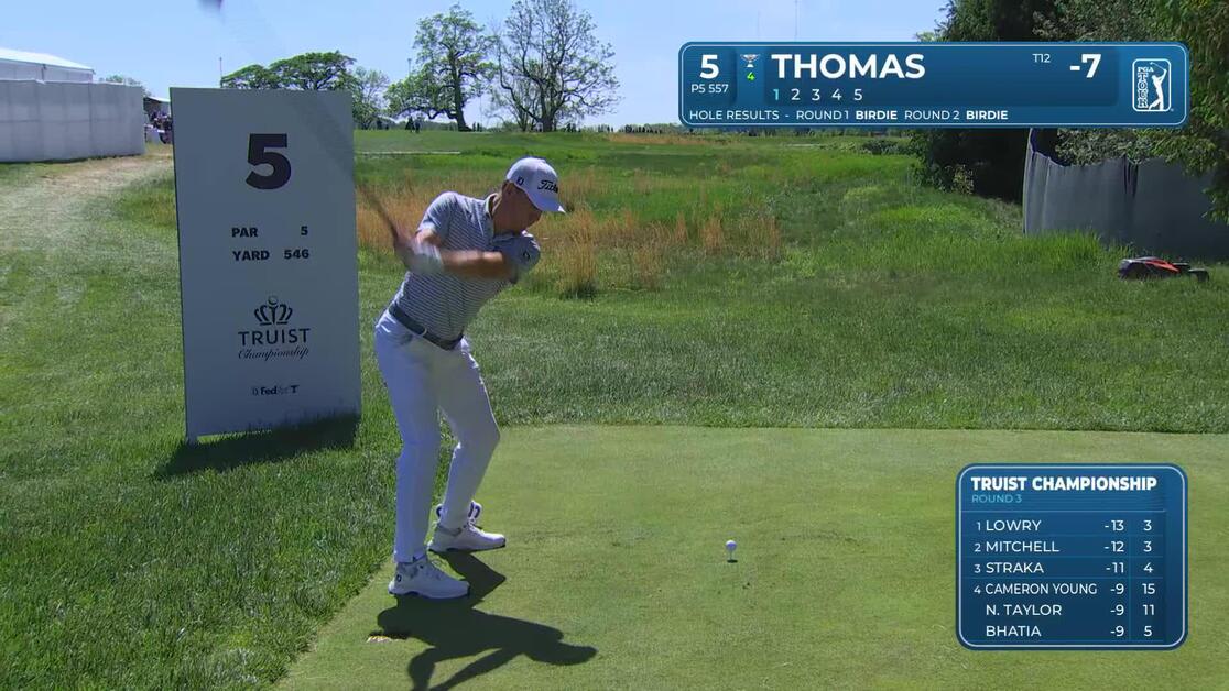 Justin Thomas | Round 3 | 5th hole | Shot 1 | 2025 Truist Championship