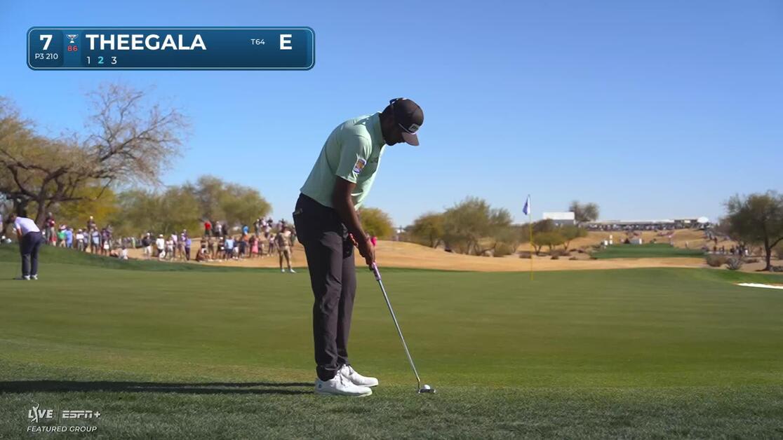 Sahith Theegala | Round 1 | 7th hole | Shot 2 | 2025 WM Phoenix Open