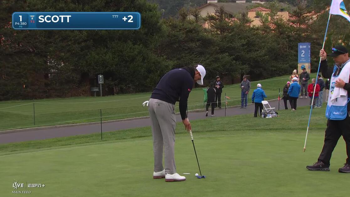Adam Scott | Round 2 | 1st hole | Shot 4 | 2025 AT&T Pebble Beach