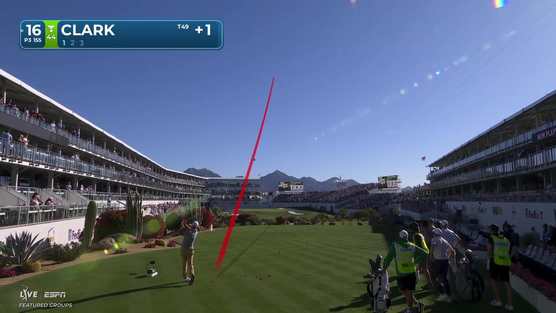 Wyndham Clark | Round 1 | 16th hole | Shot 1 | 2026 WM Phoenix Open