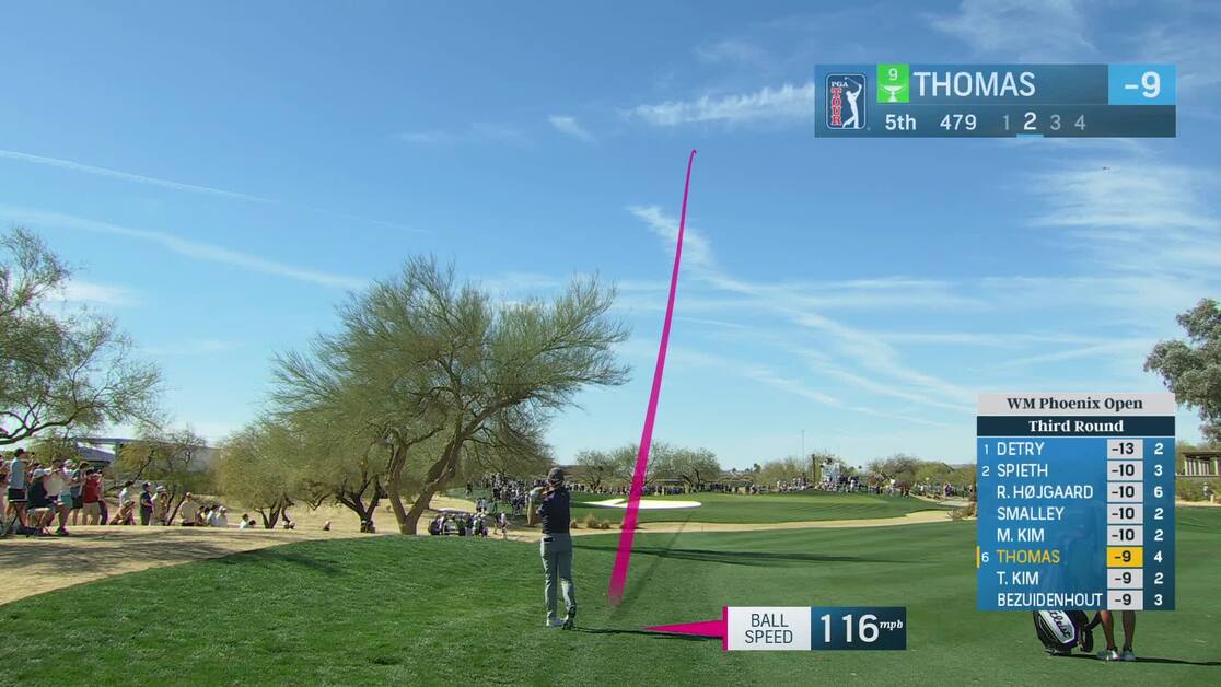Justin Thomas | Round 3 | 5th hole | Shot 2 | 2025 WM Phoenix Open