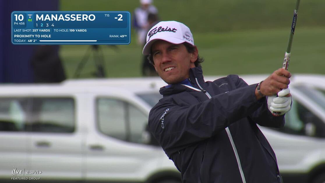 Matteo Manassero | Round 4 | 10th hole | Shot 2 | 2025 Farmers