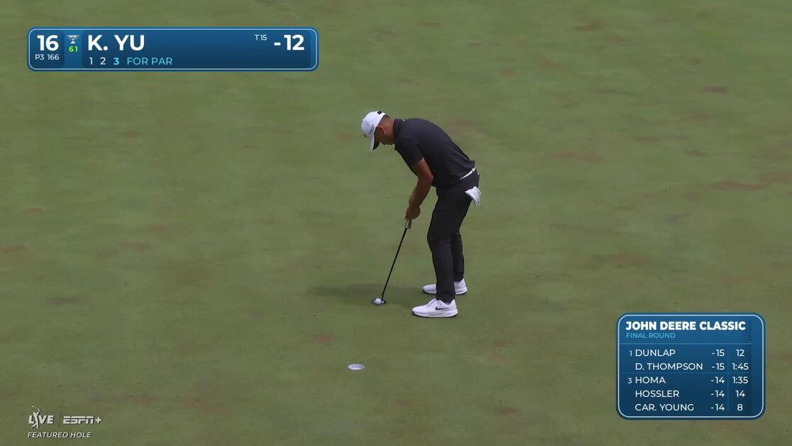 Kevin Yu | Round 4 | 16th hole | Shot 3 | 2025 John Deere