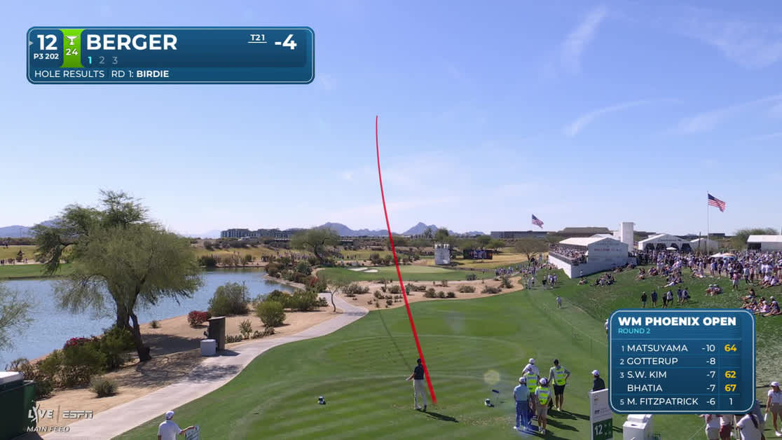 Daniel Berger | Round 2 | 12th hole | Shot 1 | 2026 WM Phoenix Open