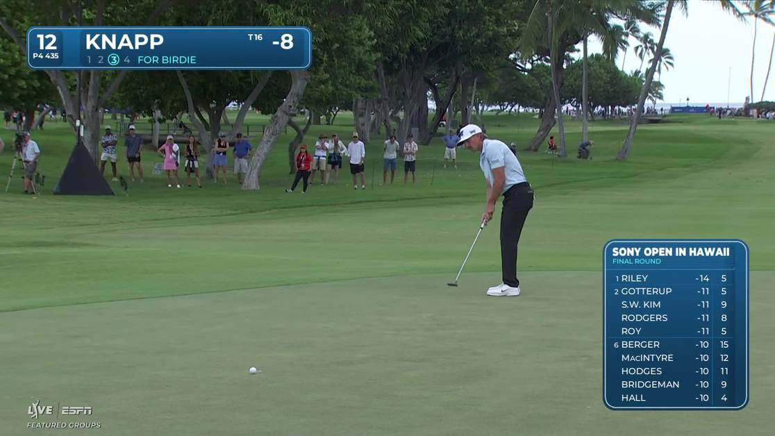 Jake Knapp | Round 4 | 12th hole | Shot 4 | 2026 Sony Open