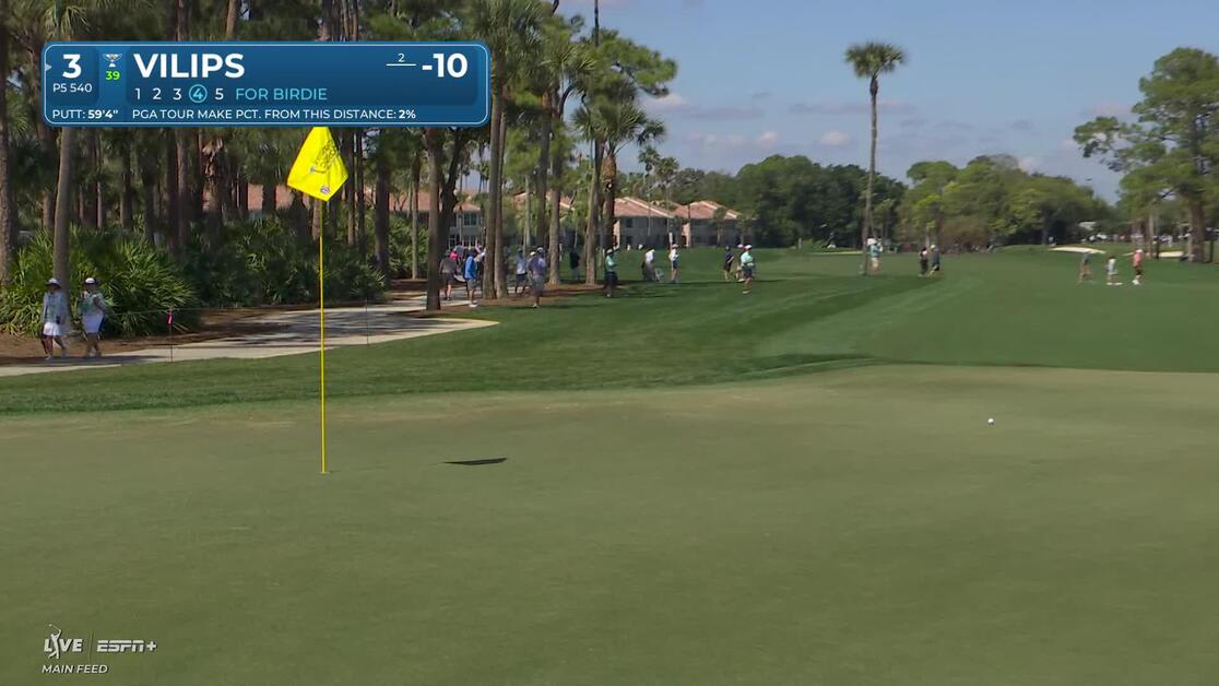 Karl Vilips | Round 2 | 3rd hole | Shot 4 | 2025 Cognizant Classic