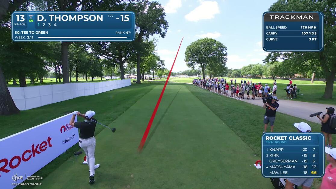 Davis Thompson | Round 4 | 13th hole | Shot 1 | 2025 Rocket Classic