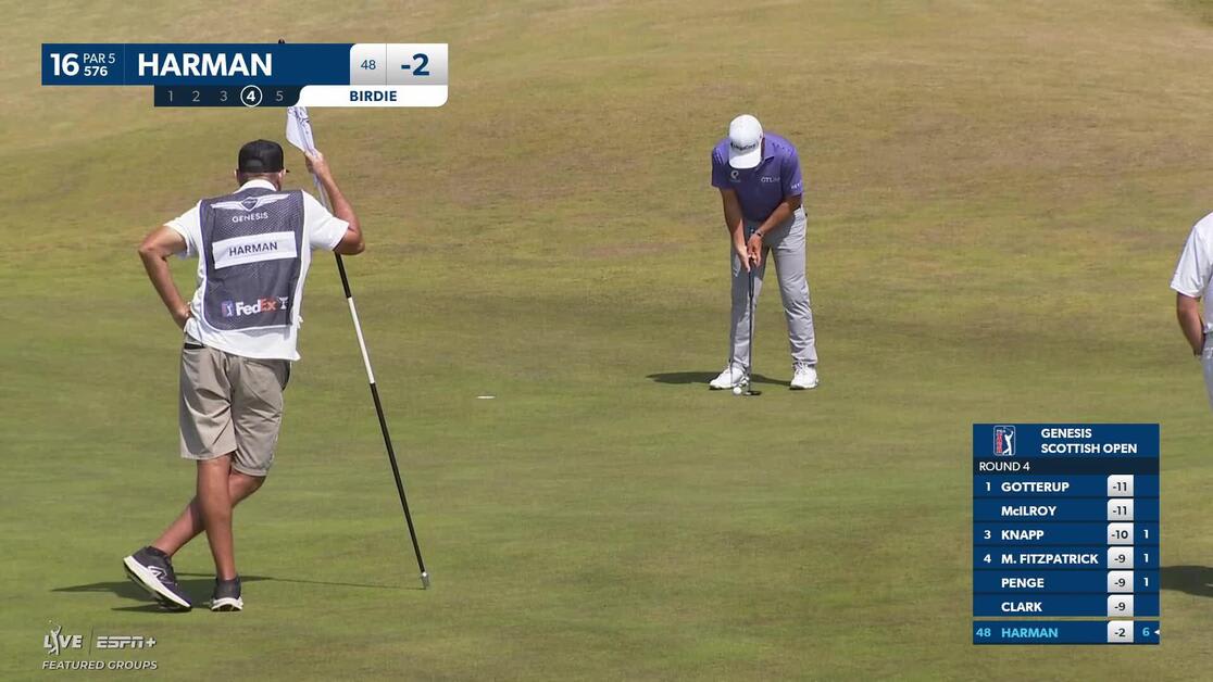 Brian Harman | Round 4 | 16th hole | Shot 5 | 2025 Genesis Scottish Open