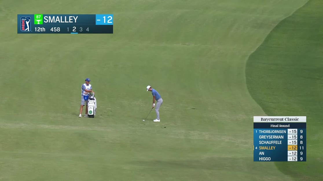 Alex Smalley | Round 4 | 12th hole | Shot 2 | 2025 Baycurrent