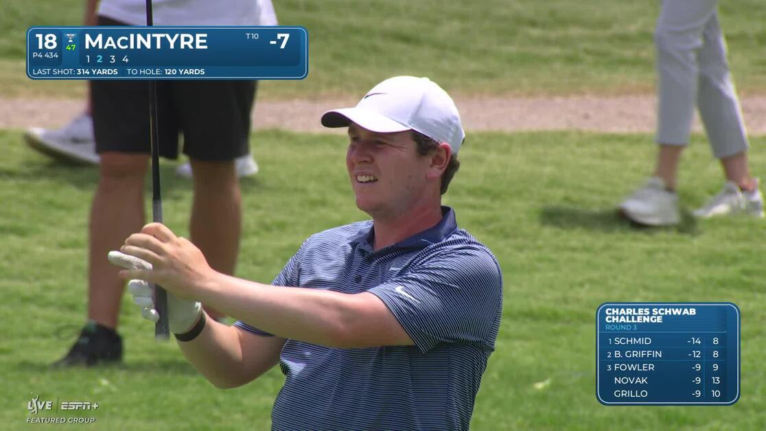 Robert MacIntyre | Round 3 | 18th hole | Shot 2 | 2025 Charles Schwab