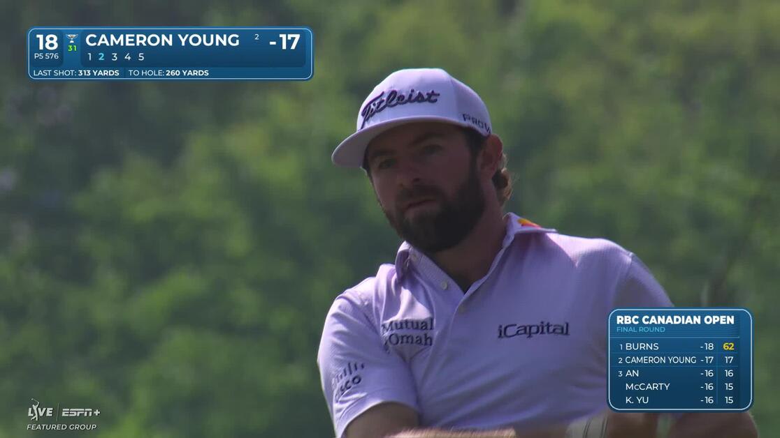 Cameron Young | Round 4 | 18th hole | Shot 2 | 2025 RBC Canadian