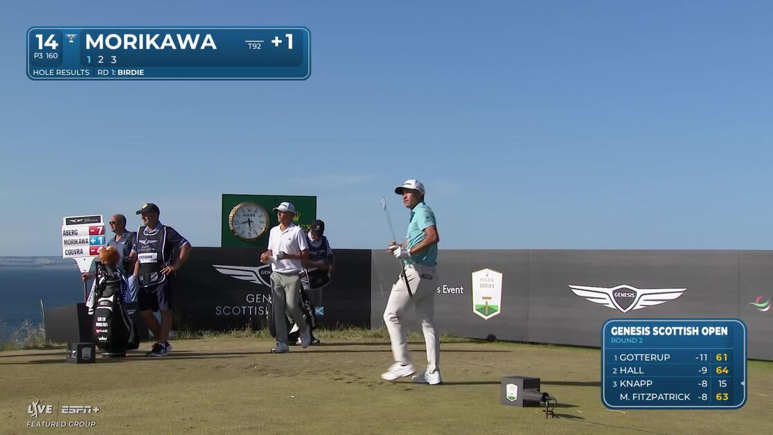 Collin Morikawa | Round 2 | 14th hole | Shot 1 | 2025 Genesis Scottish Open