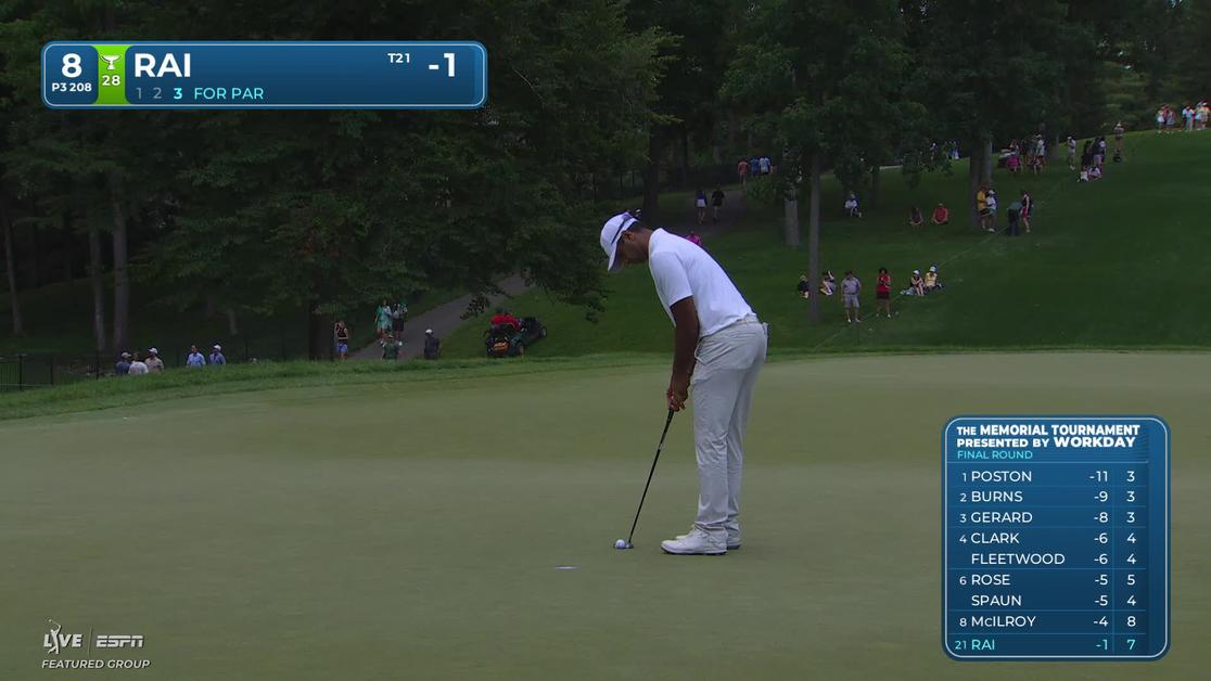 Aaron Rai | Round 4 | 8th hole | Shot 3 | 2026 the Memorial