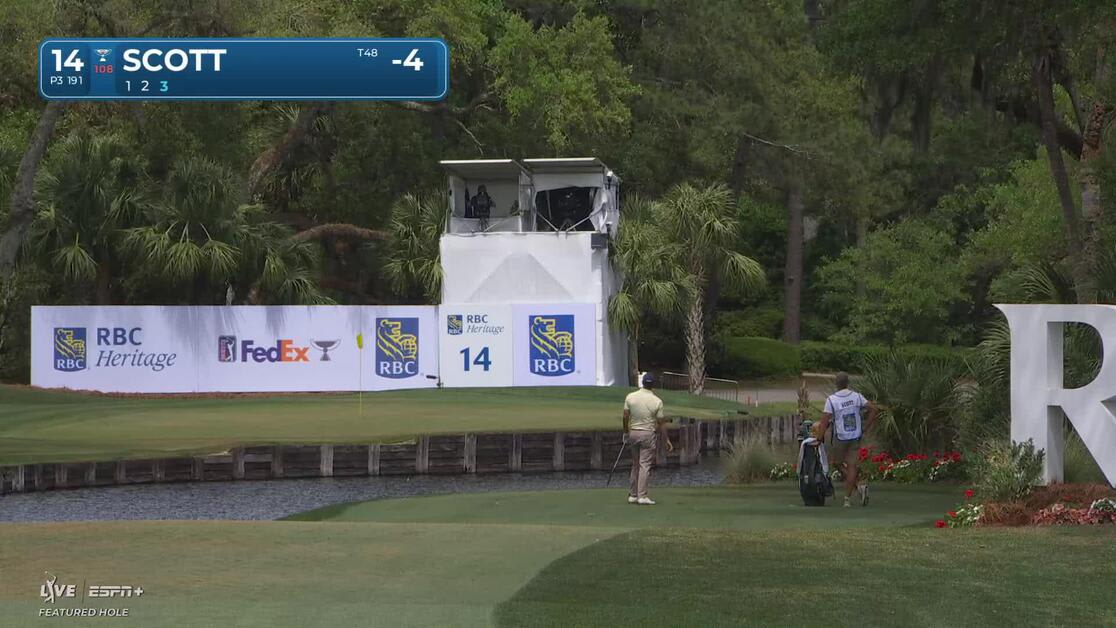 Adam Scott | Round 4 | 14th hole | Shot 3 | 2025 RBC Heritage