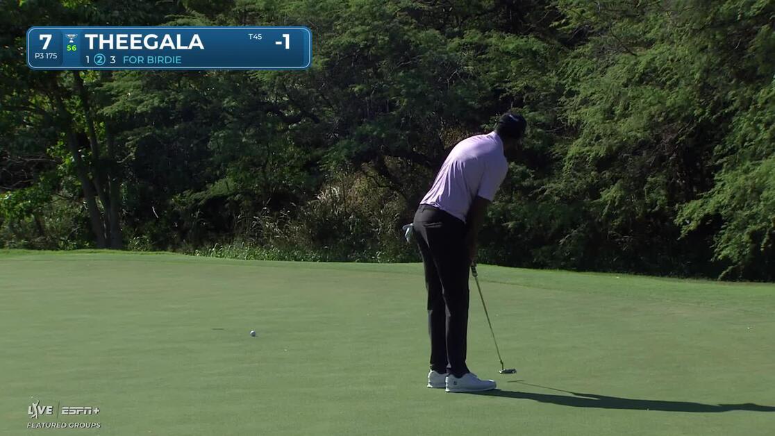 Sahith Theegala | Round 1 | 7th hole | Shot 3 | 2025 Sony Open