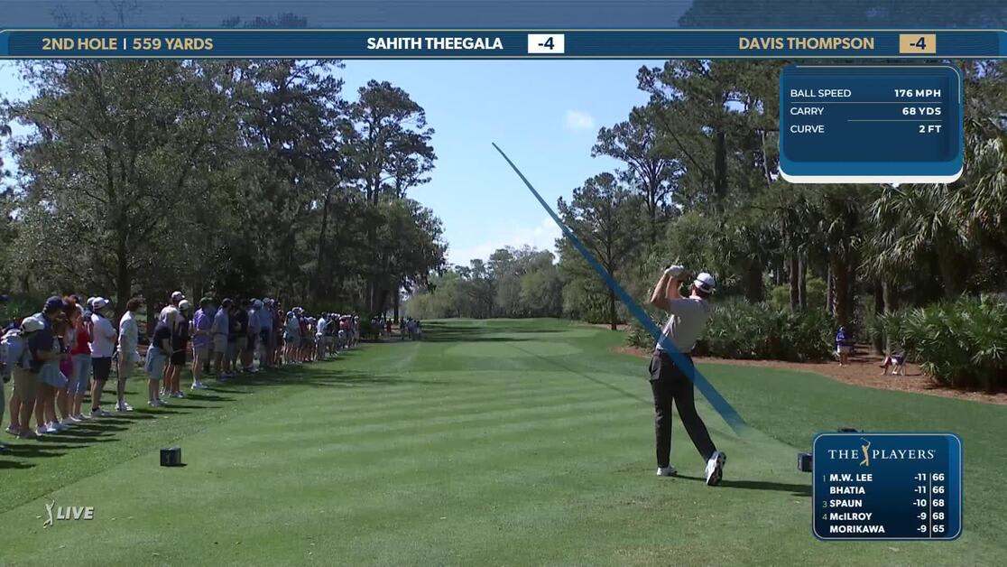 Davis Thompson | Round 3 | 2nd hole | Shot 1 | 2025 THE PLAYERS