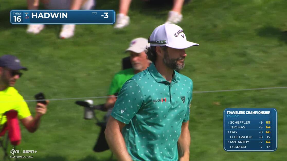 Adam Hadwin | Round 2 | 16th hole | Shot 4 | 2025 Travelers