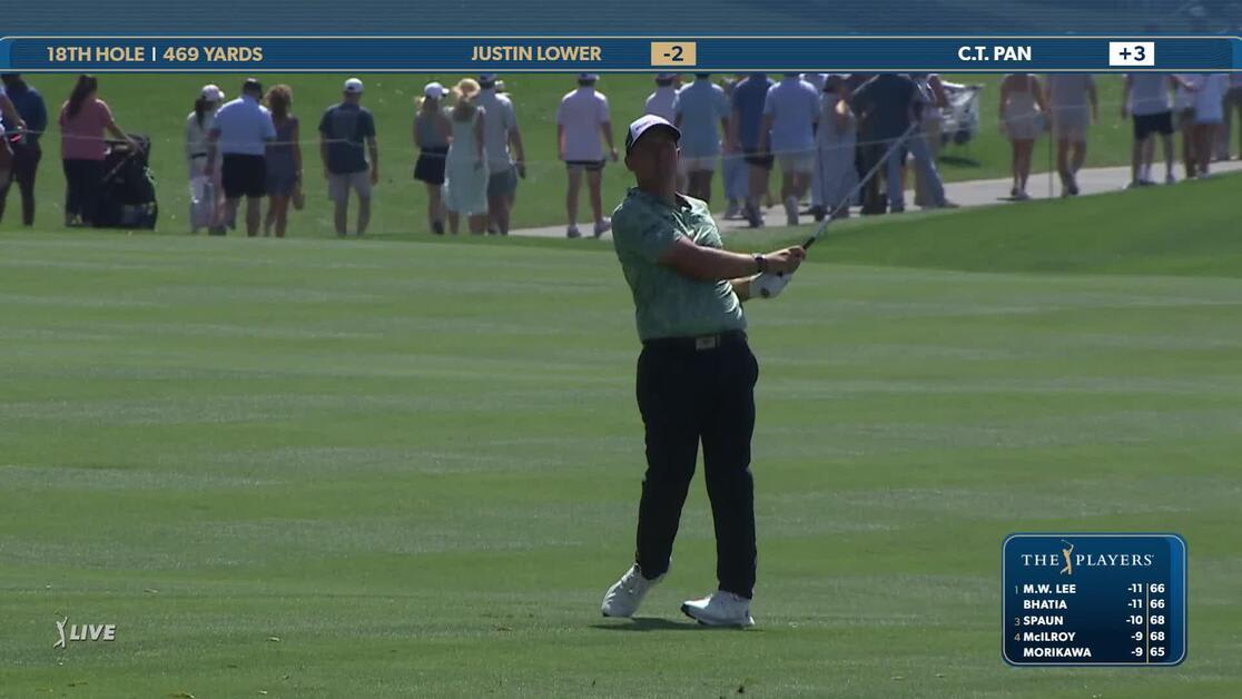 Justin Lower | Round 3 | 18th hole | Shot 2 | 2025 THE PLAYERS
